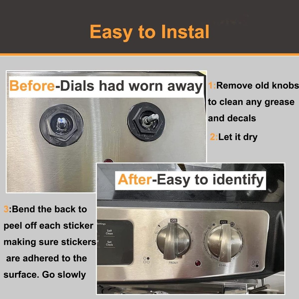 6 Stove Dials Sticker for Burner Cooktop Hob Cooker Top Oven Adhesive ...