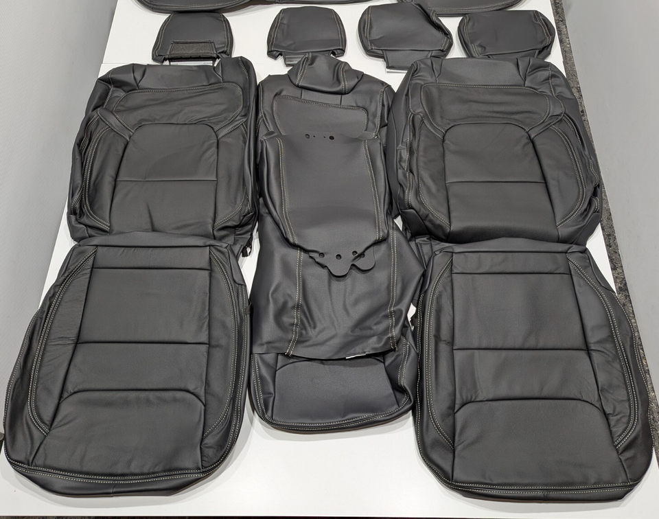 For Ram Quad Cab 1500 Big Horn 2022-2025 Black Leather Seat Covers LQ3 | eBay