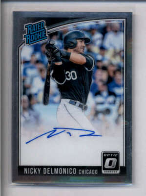 NICKY DELMONICO 2018 DONRUSS OPTIC RATED ROOKIE AUTOGRAPH AUTO AJ2063 ...