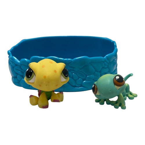 Littlest Pet Shop LPS Toy Lot Multicolor 2 Figures And Pool Set | eBay