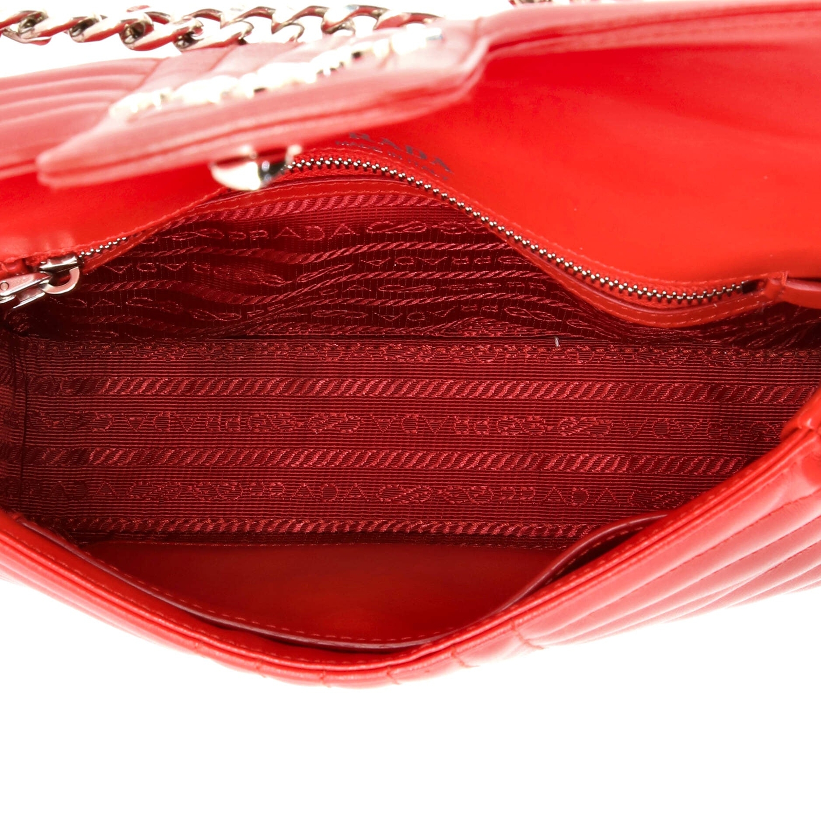 Prada Chain Flap Shoulder Bag Diagramme Quilted Leath… - Gem