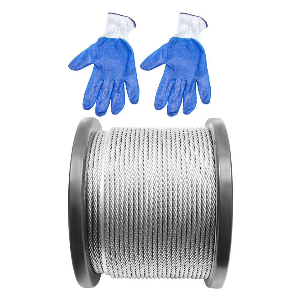 1/4 inch Stainless Steel Cable 300FT T304 7x19 Steel Wire Rope Aircraft ...