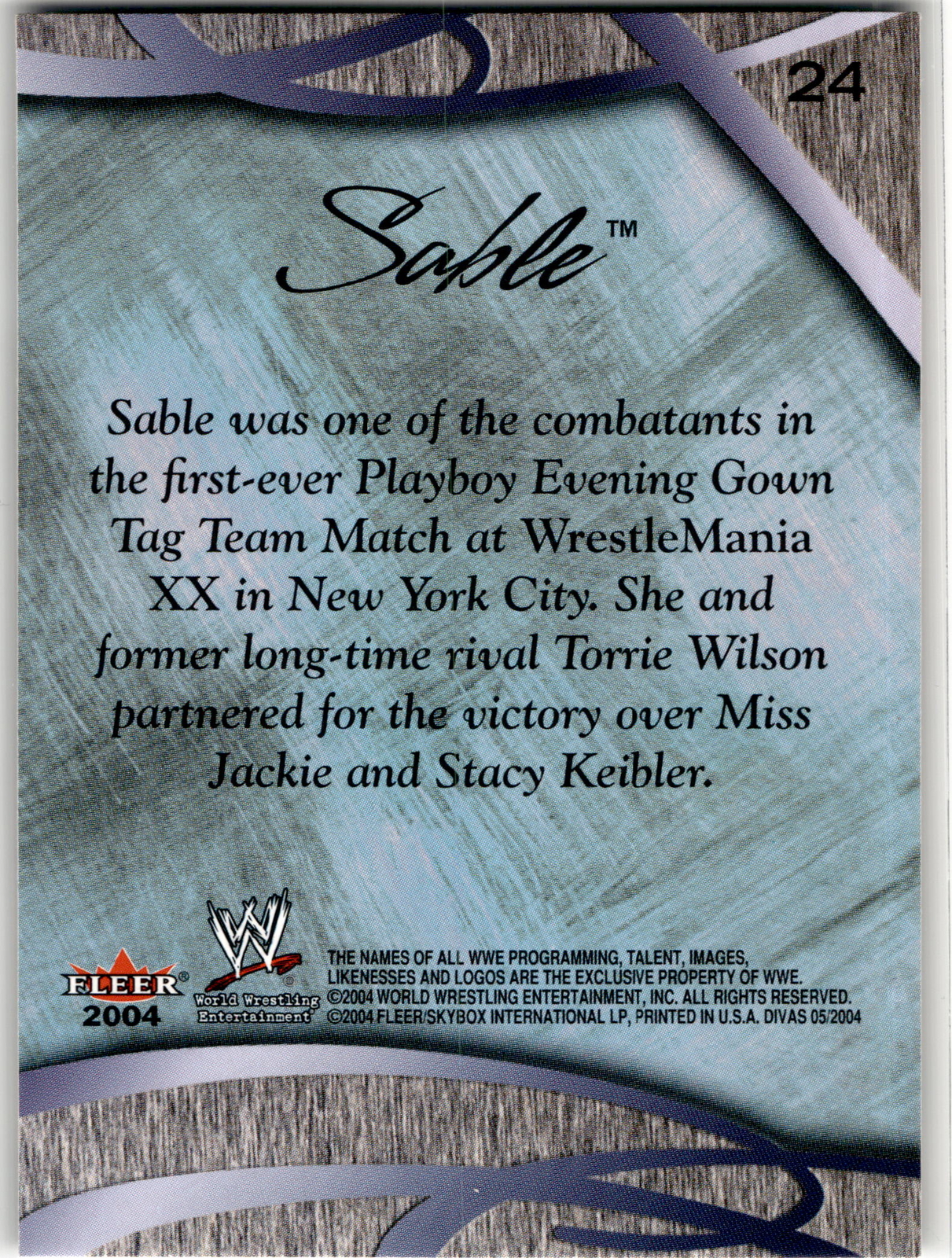 2004 Fleer WWE Divine Divas 2005 #24 Sable | eBay