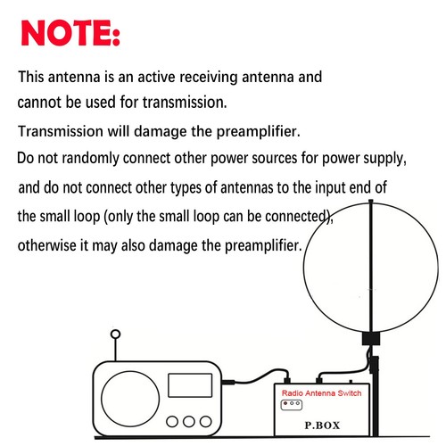 K-180WLA Shortwave Radio Active Loop Antenna 100KHz-180MHz Full Band ...