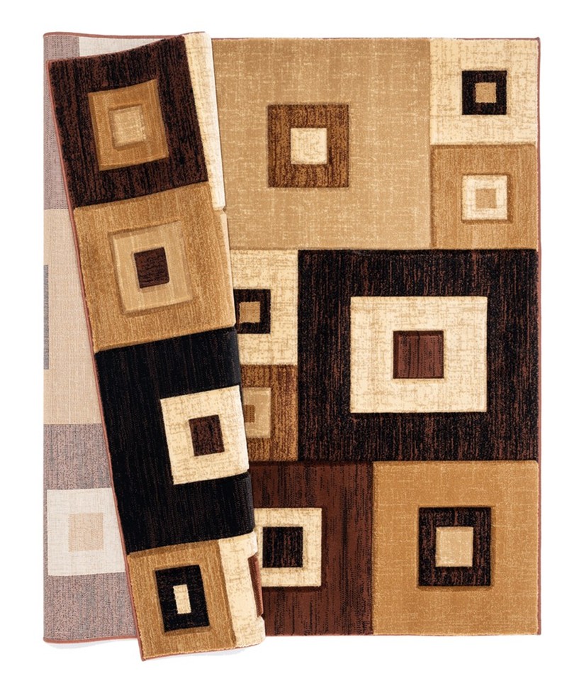2x4 United Weavers Brown Geometric Door Mat 2050 10250 - Aprx 2' 7" x 4 ...