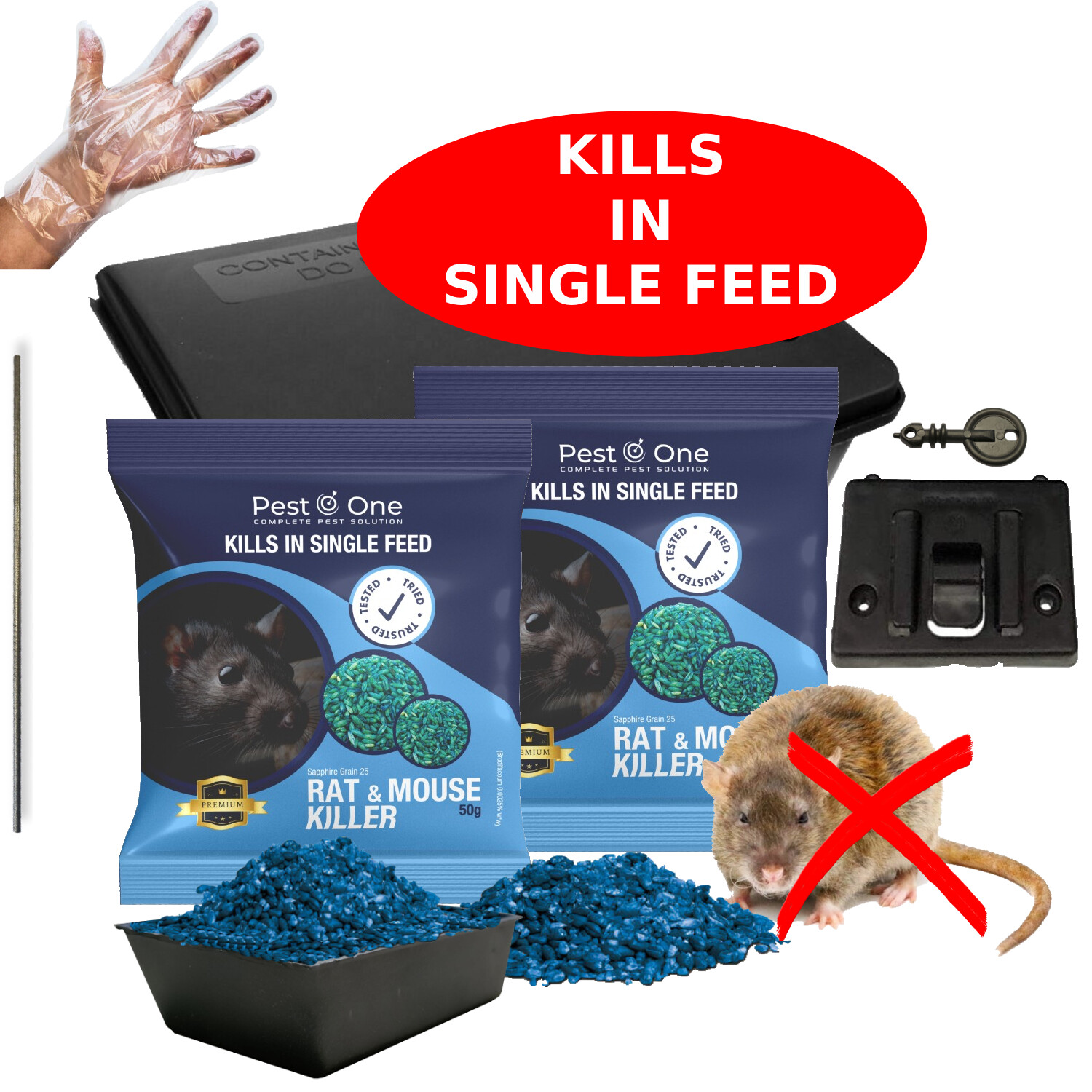 RAT MOUSE POISON BAIT MAX STRENGTH RODENT KILLER GRAIN KILLS IN A ...