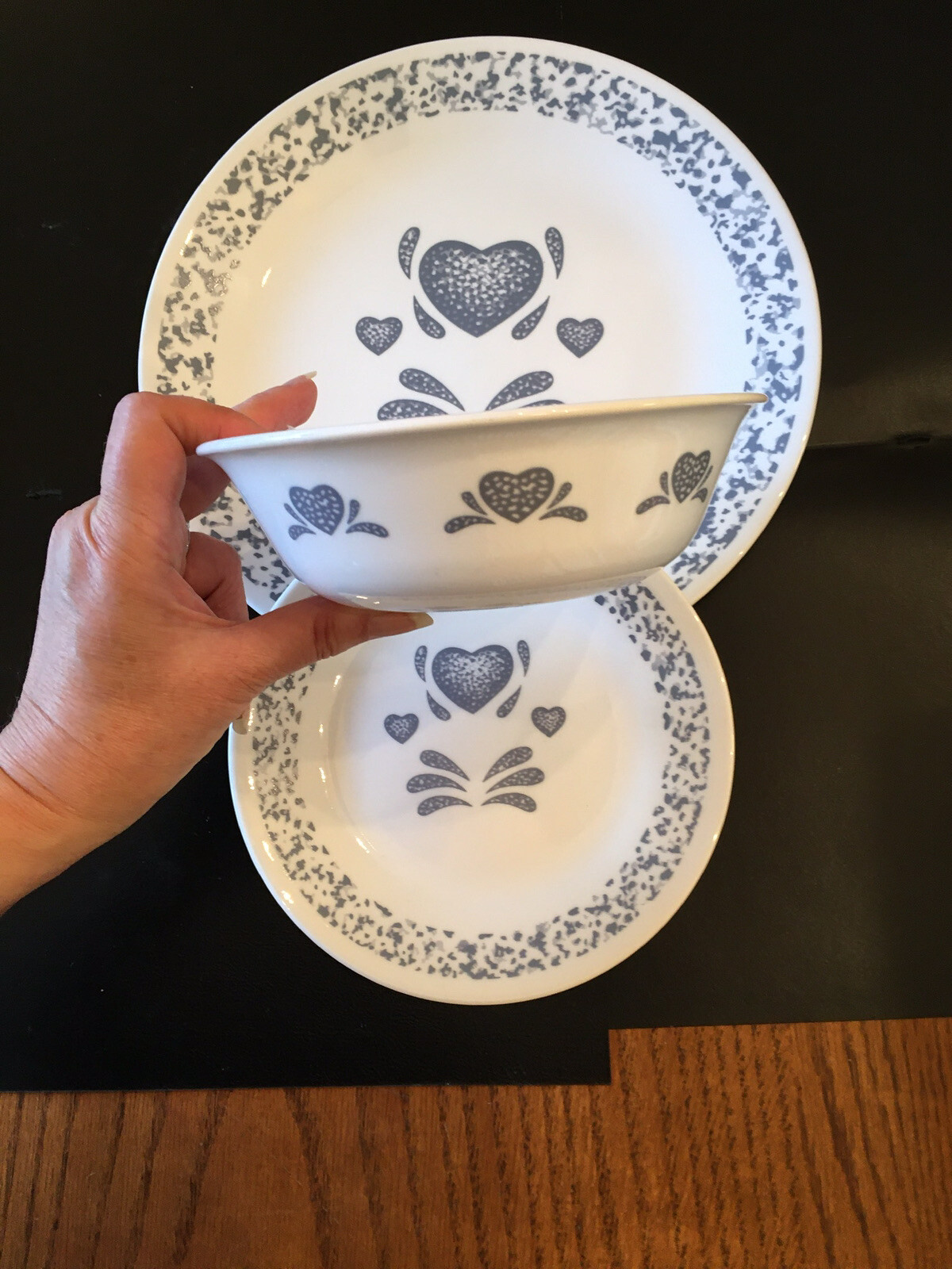 U PicK Corelle Blue Hearts Heart Platter Dinner Lunch Luncheon Plate ...