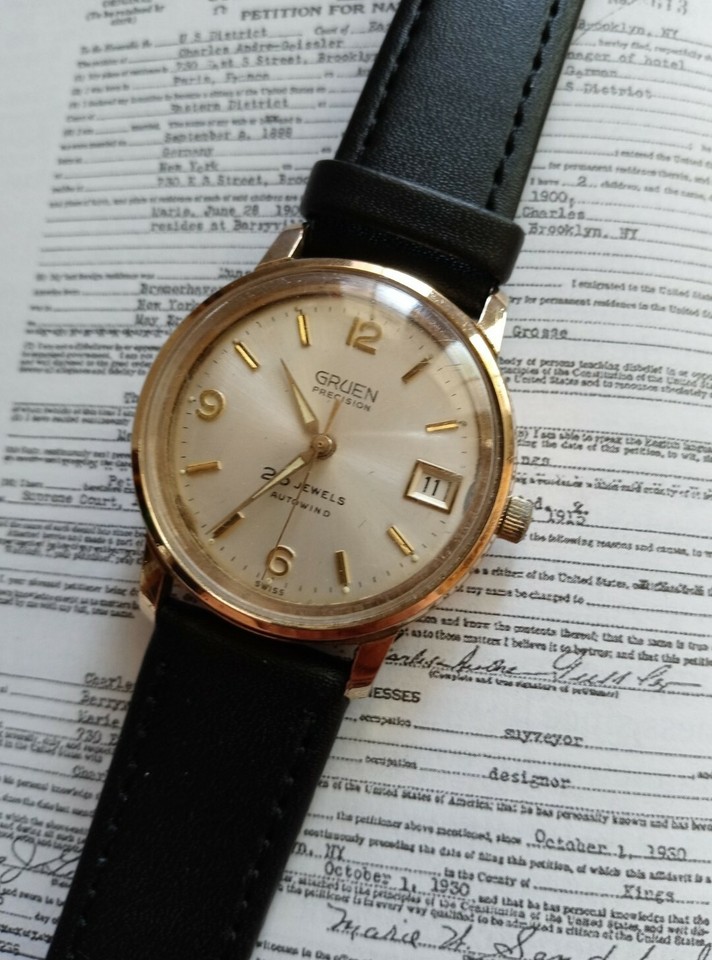 1960's Vintage Gruen Precision 25 Jewel Automatic Men's Wristwatch | eBay