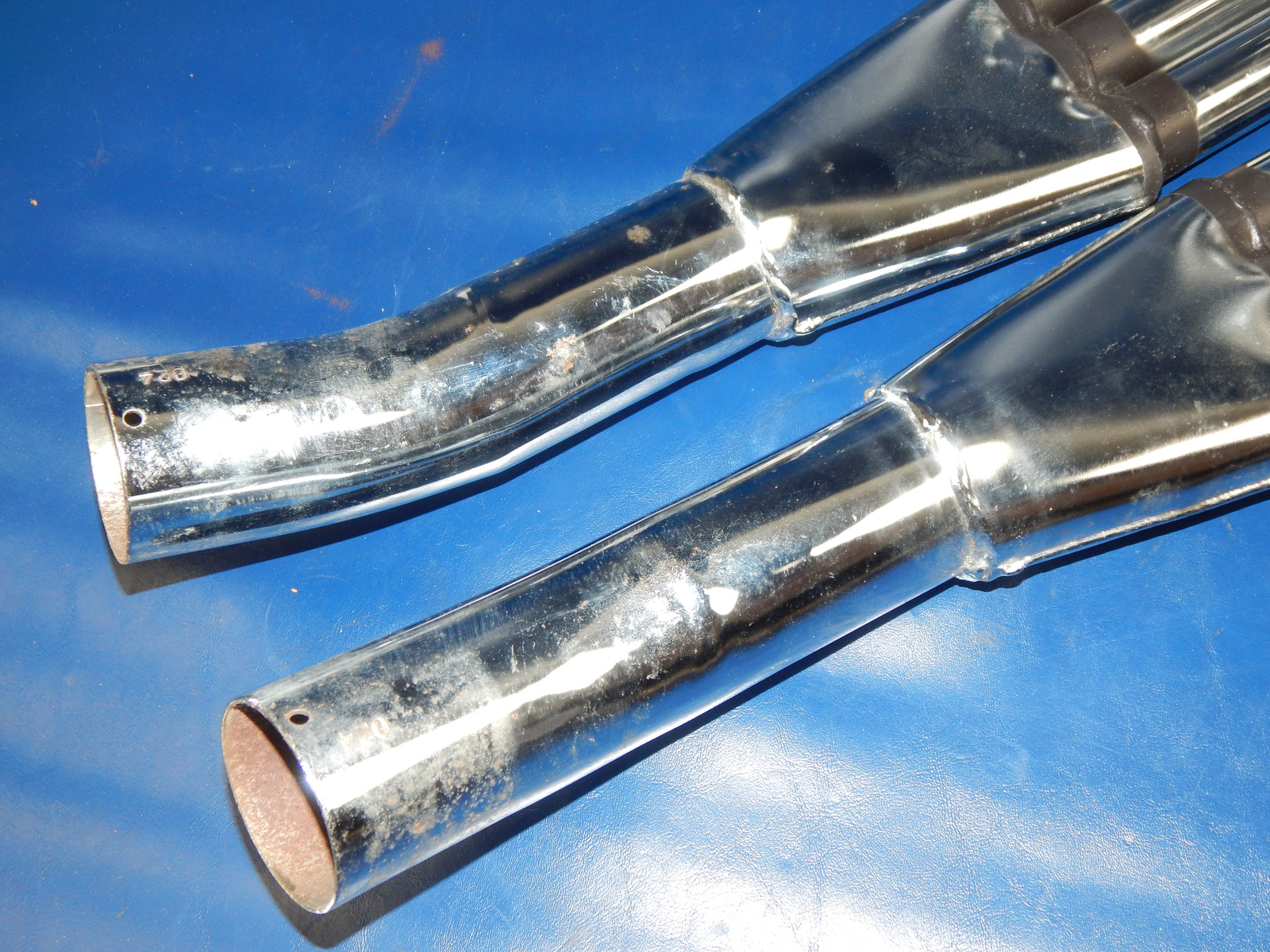HONDA CBX 1000 MARVING 6 in 2 CHROME OPEN EXHAUST MUFFLER PIPE HEADERS ...