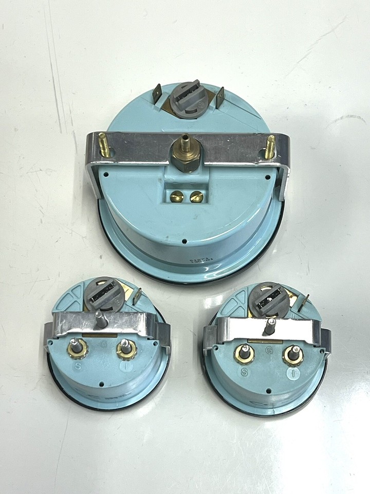 Teleflex Black Boat Marine 3 Gauge Set 50 MPH Speedometer 80 PSI Oil ...