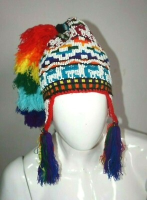 Peruvian Handmade Unisex Chullo hat cap - winter warm - ceremonial ...