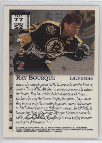 1995-96 Topps Finest Refractor Ray Bourque #77 HOF | eBay