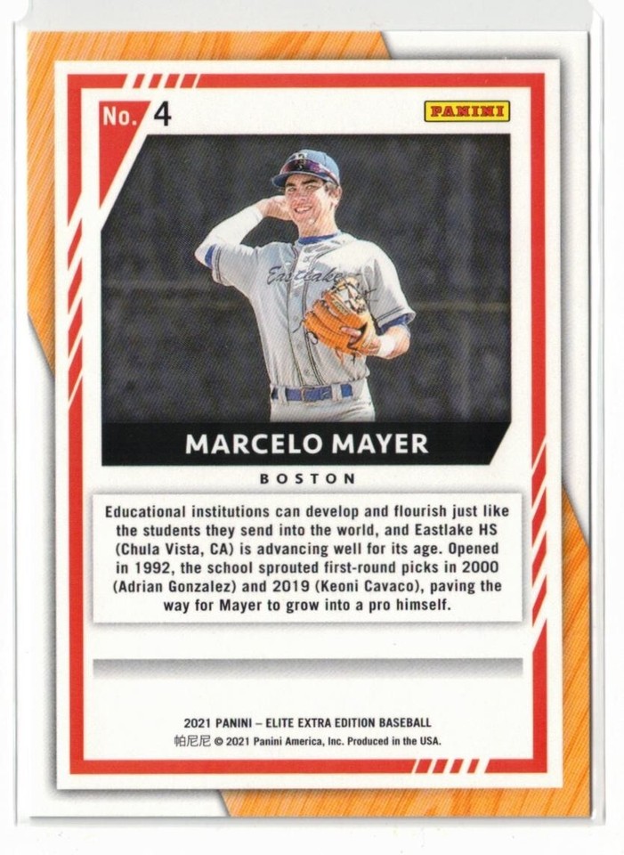2021 Panini Elite Extra Edition STATUS GREEN RC Marcelo Mayer #4 ...