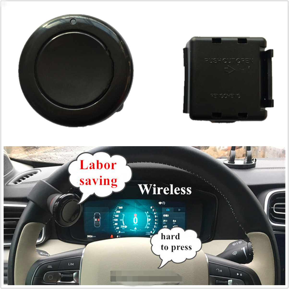 Wireless Horn Button Car Steering Wheel Horn Button Labor Saving W ...