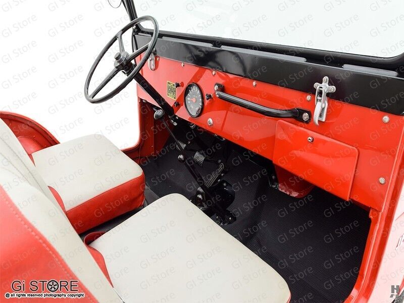 COMPLETE SEAT CUSHION SET FOR JEEP CJ2A CJ3A CJ3B - Red& White -Front ...