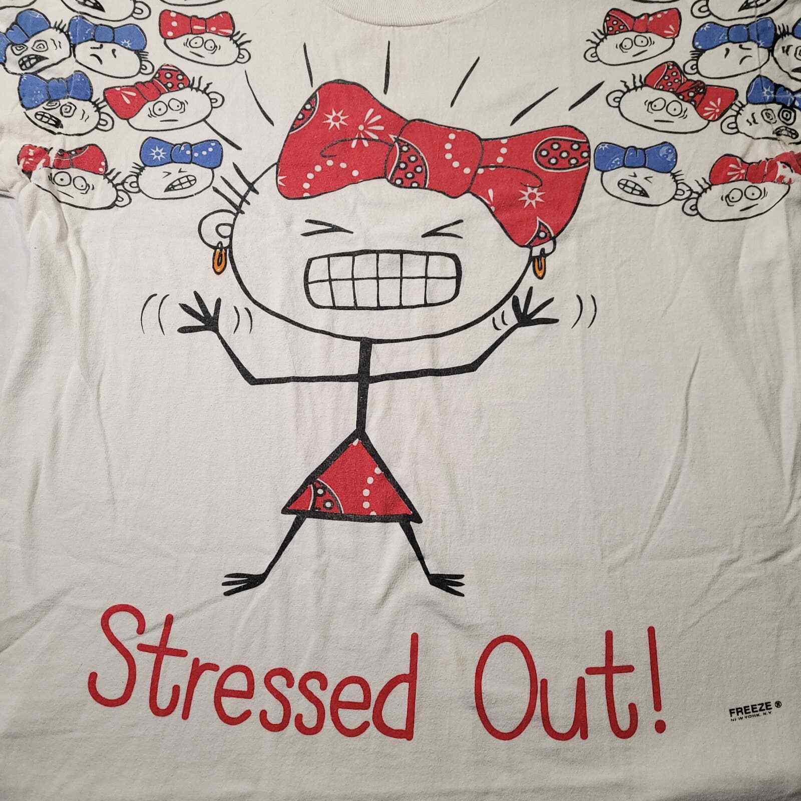 Vintage Single Stitch Stressed Out Freeze New York La… - Gem