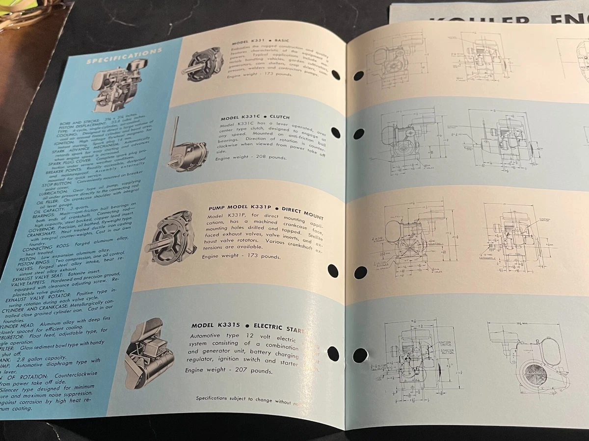 Kohler Specification Sheets