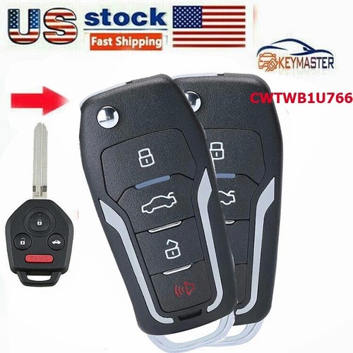 2X CWTWB1U766 Upgraded Remote Key Fob for Subaru Legacy Outback Tribeca ...