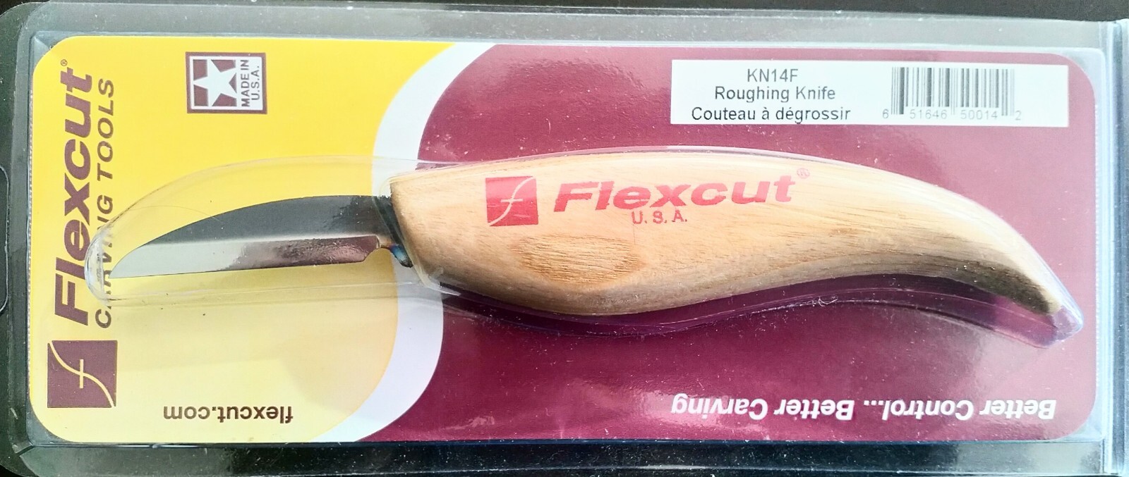 Flexcut KN14F High Carbon Steel Roughing Fixed Blade Carving Knife About 6 1/2" | eBay