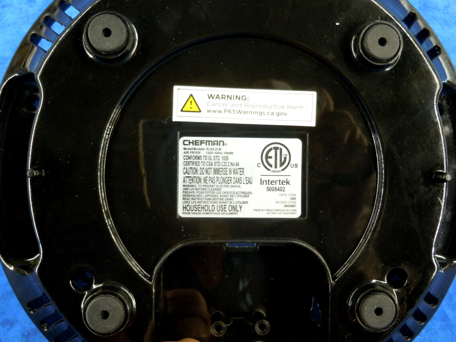 CHEFMAN RJ38-2LM 2L Air Fryer Replacement Parts | eBay