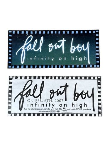 FALL OUT BOY Infinity on High Promo Promotional Sticker 3 x 7 inch ...