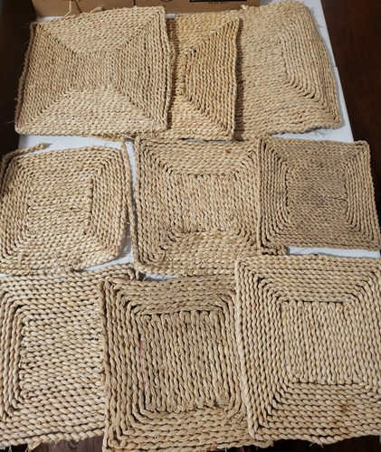 23 - Natural Rattan Squares Woven Mats Rough Rustic Kitchen Dining Pets ...