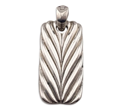 DAVID YURMAN sterling silver chevron dog tag pendant J25-514 | eBay