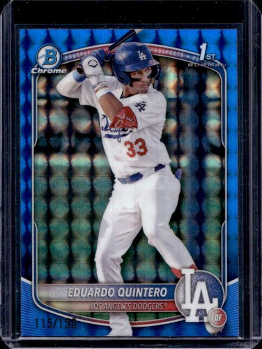 2025 Bowman Eduardo Quintero Chrome Blue Geometric Refractor 1st #115/ ...