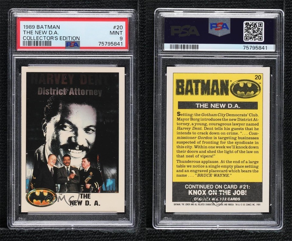 1989 Batman Factory Set Glossy Billy Dee Williams Pat Hingle #20 PSA 9 ...