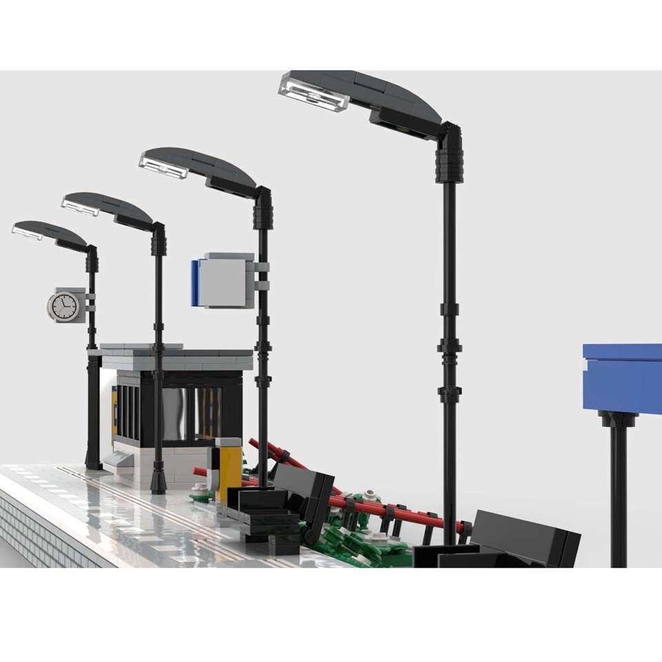 MOC: Vught Train Station Platform Model Building Toys Set 1206 Pieces ...