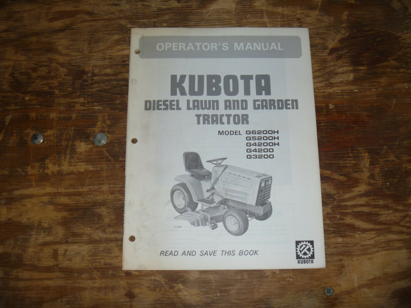 Kubota G6200H G65200H G4200H Diesel Lawn Tractor Operator Maintenance ...
