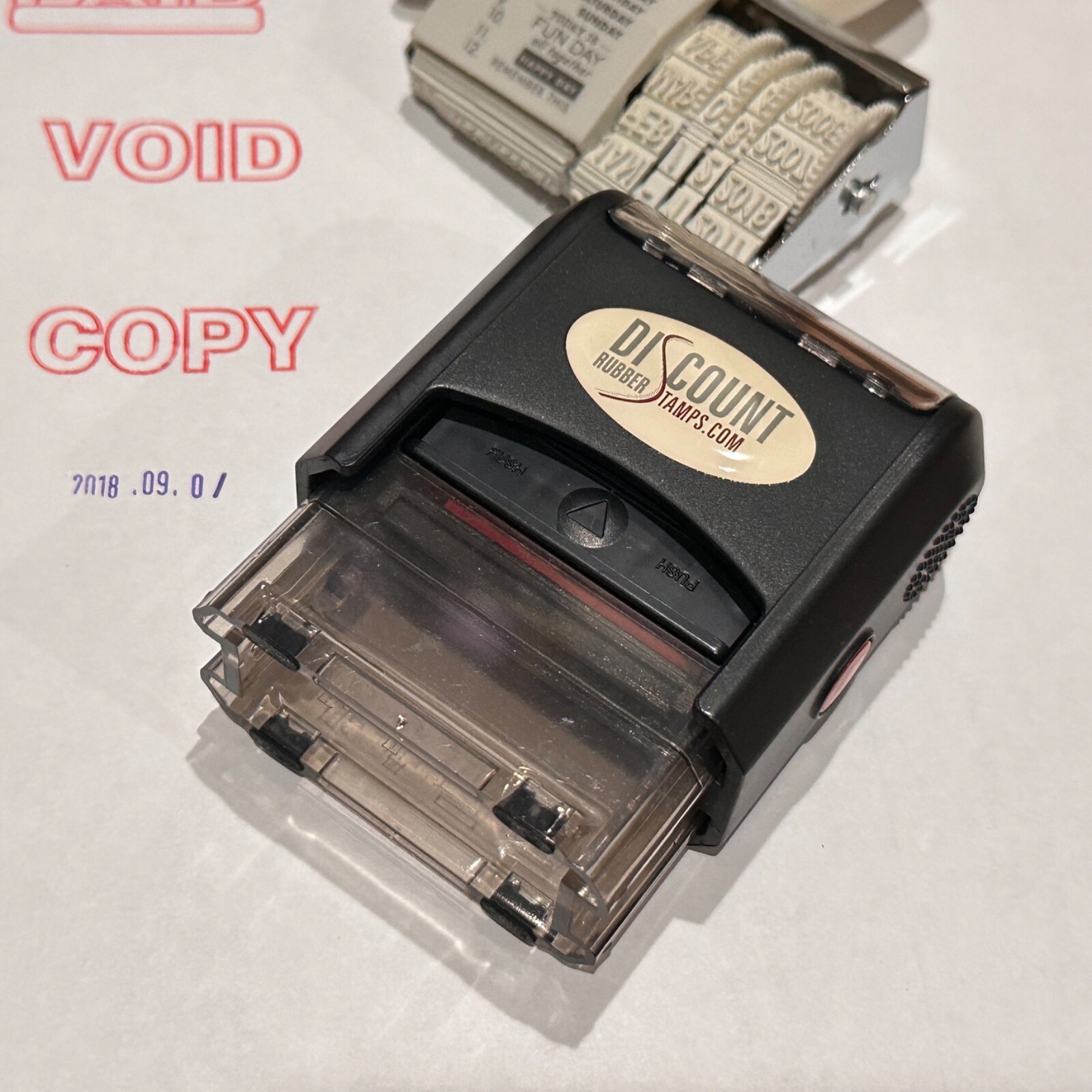 Self Inking Stamps - Paid, Received, Copy, Void, Revised, Approved ...