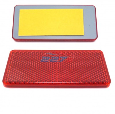 2x Red Rectangular Reflectors, Self Adhesive, 94mm x 44mm- Gatepost ...
