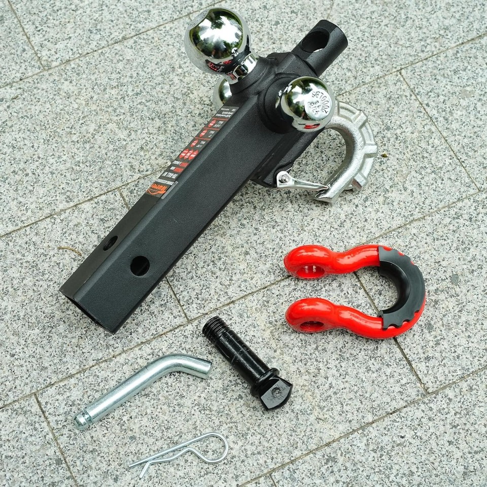 Trailer Hitch Ball, Tri Ball Hitch with Hook & Rotatable Tow Shackle | eBay