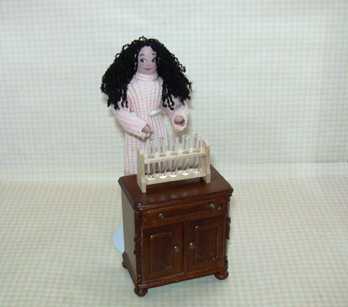 Miniature TEMU Wooden Test Tube Rack, 5 Glass Test Tubes: DOLLHOUSE 1: ...