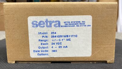 SETRA MODEL 264 - DIFFERENTIAL PRESSURE TRANSDUCER - 26410R1WB11T1C NIB ...