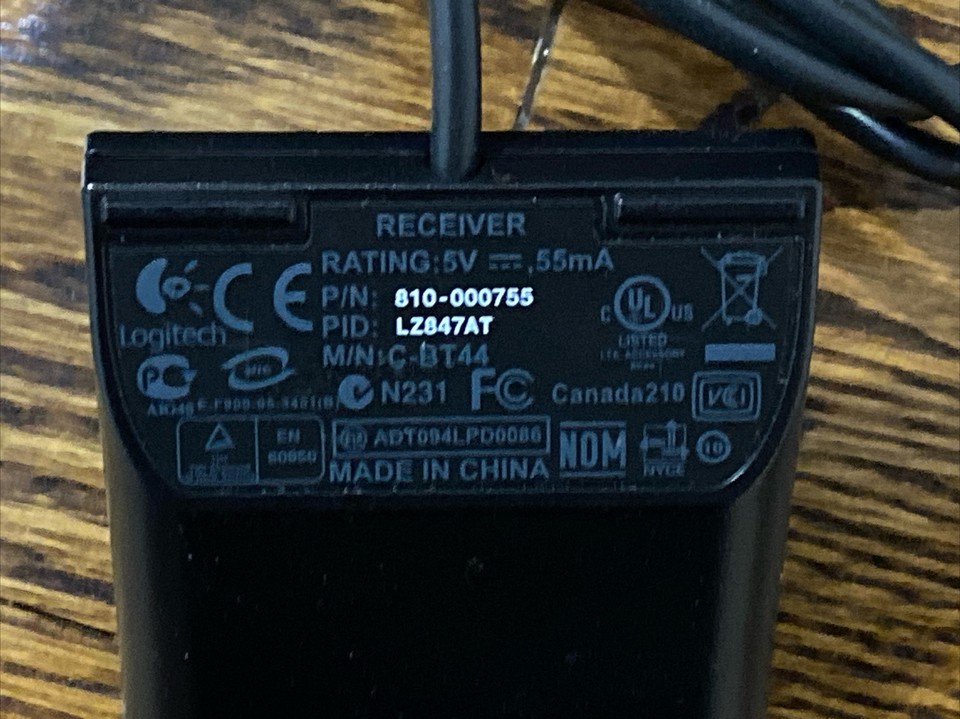 Black Logitech Wireless USB Computer Keyboard & Mouse Receiver C-BT44 ...