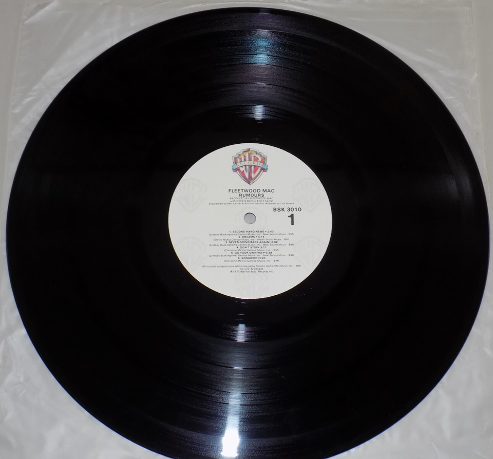 FLEETWOOD MAC RUMORS VINYL LP RECORD (1977) INSERT ORIGINAL "NICE VINYL ...