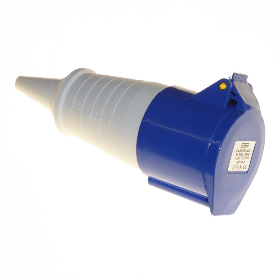 32 Amp Single Phase IP44 230V Blue CEE IEC Commando Plug or Socket 32A ...