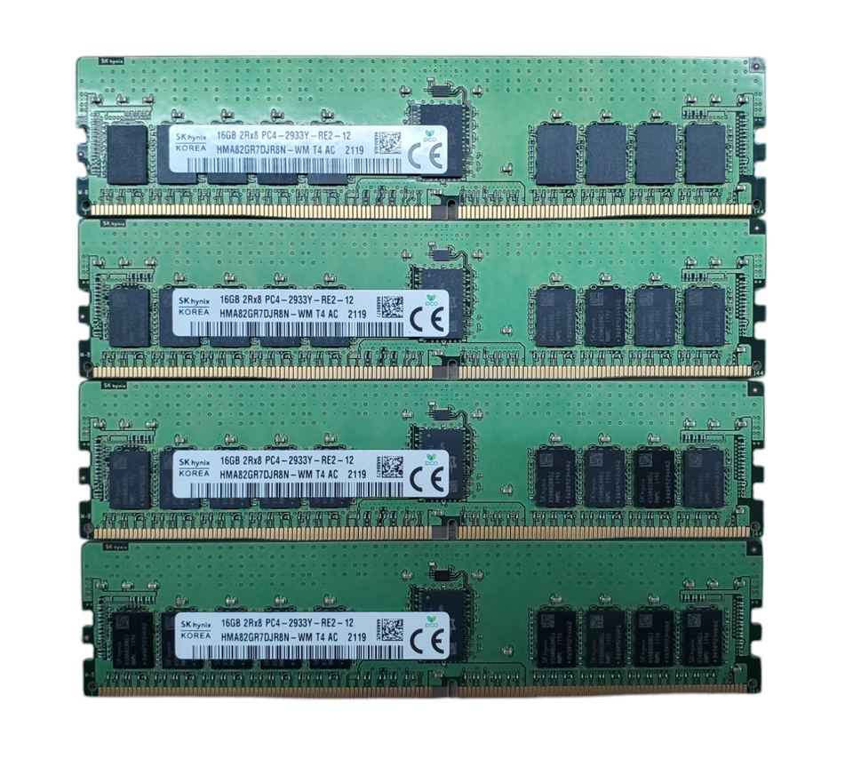 Lot 4x 16GB 2Rx8 PC4-2933Y-RE2 DDR4 Server RAM | eBay