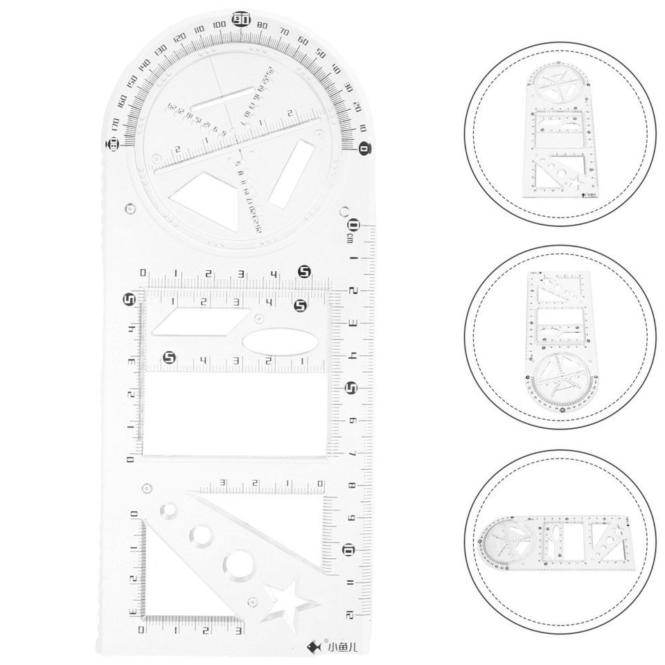 Multi-purpose Parallel Line Drawing Ruler Drafting Stencils Engineering ...