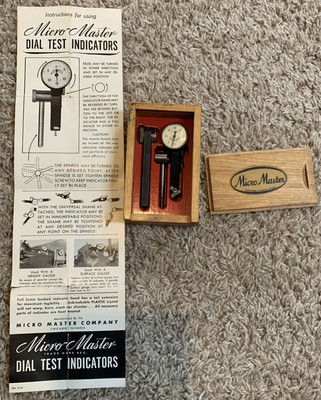 Vintage Micro Master Dial Indicator in Wooden Dovetail Box ...