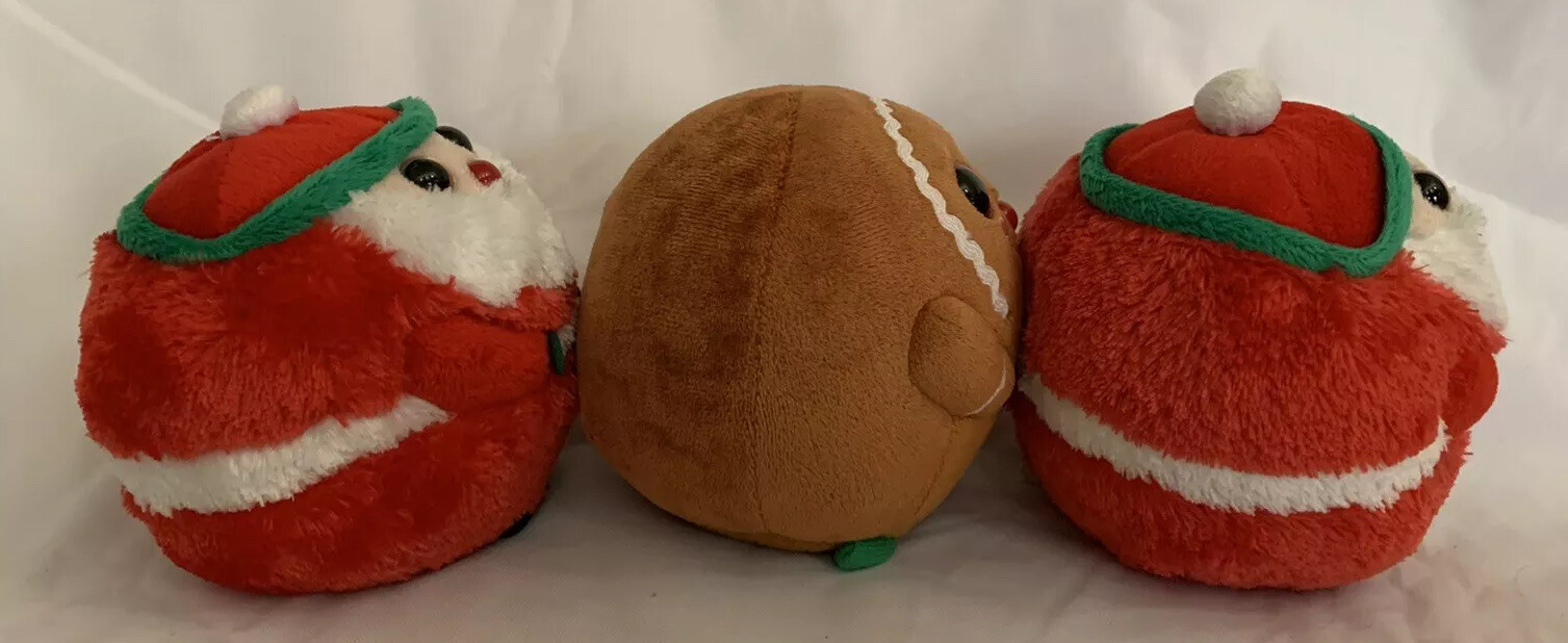 Lot of 3 Christmas TY BEANIE Ballz Kringle & Ginger Small 5” Plush ...