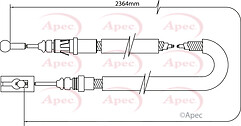 Apec CAB1054 Brake Cable for sale online | eBay