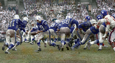 BALTIMORE COLTS 1960's NFL Johnny Unitas/Tom Matte from T 1 PHOTO (4 ...