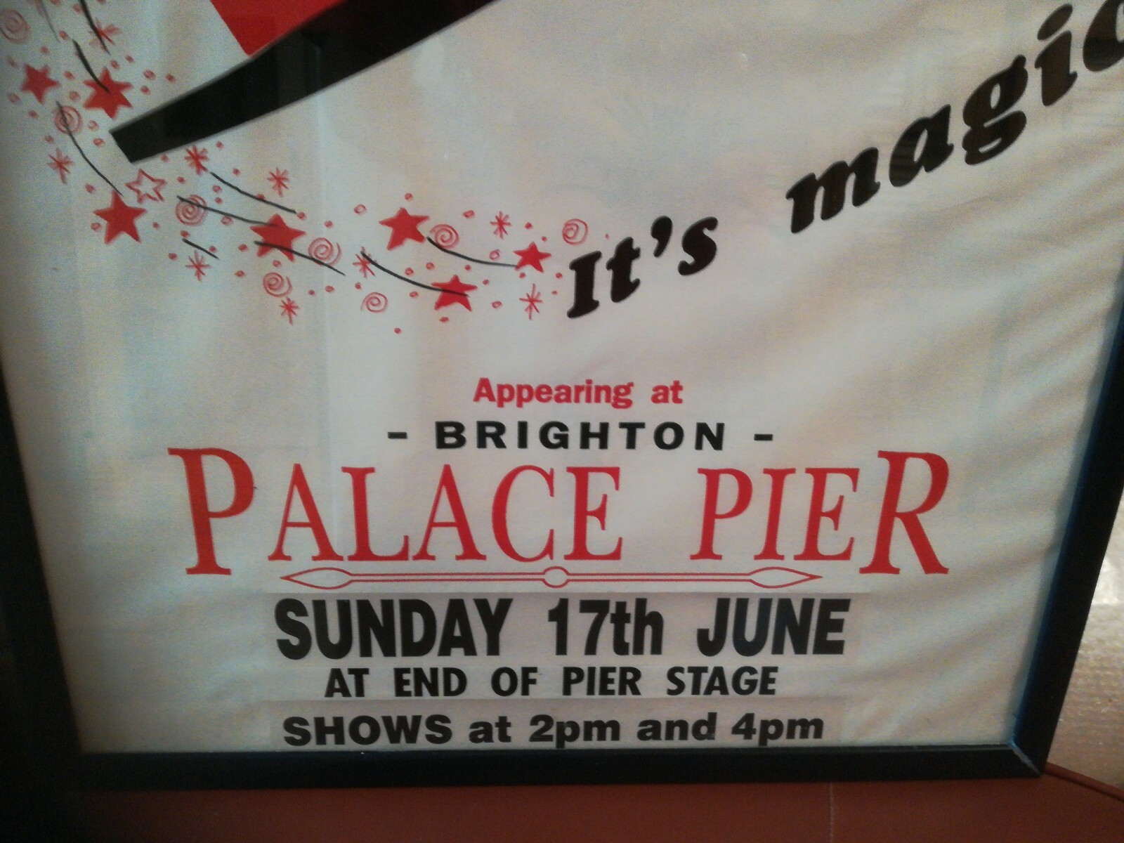 ORIGINAL VINTAGE 1990 Framed POSTER Brighton Pier Brian Eames Magic ...