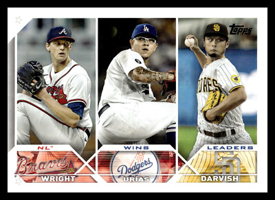2023 Topps N.L. Wins Leaders Kyle Wright/ Julio Urias/ Yu Darvish #284 ...