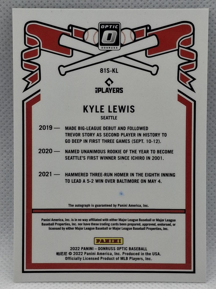 2022 Donruss Optic Retro 1981 Signatures Kyle Lewis Auto #81S-KL | eBay