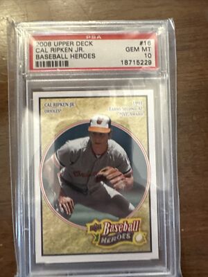 2008 UPPER DECK BASEBALL HEROES #16 CAL RIPKEN JR. HOF PSA 10 | eBay