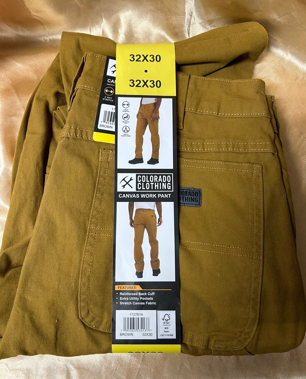 Colorado Clothing Mens size 32x30 Relaxed-Fit CANVAS 5 pocket Pants ...